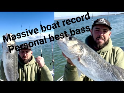 MASSIVE boat record bass / boat fishing uk 🇬🇧/ winter plaice fishing # ...