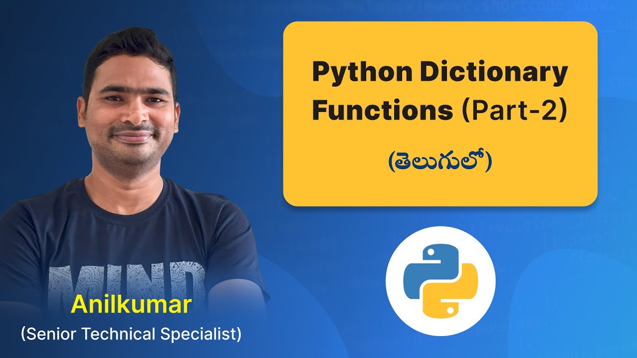 P117 - Python Dictionary Functions (Part-2) [తెలుగు] - YouTube