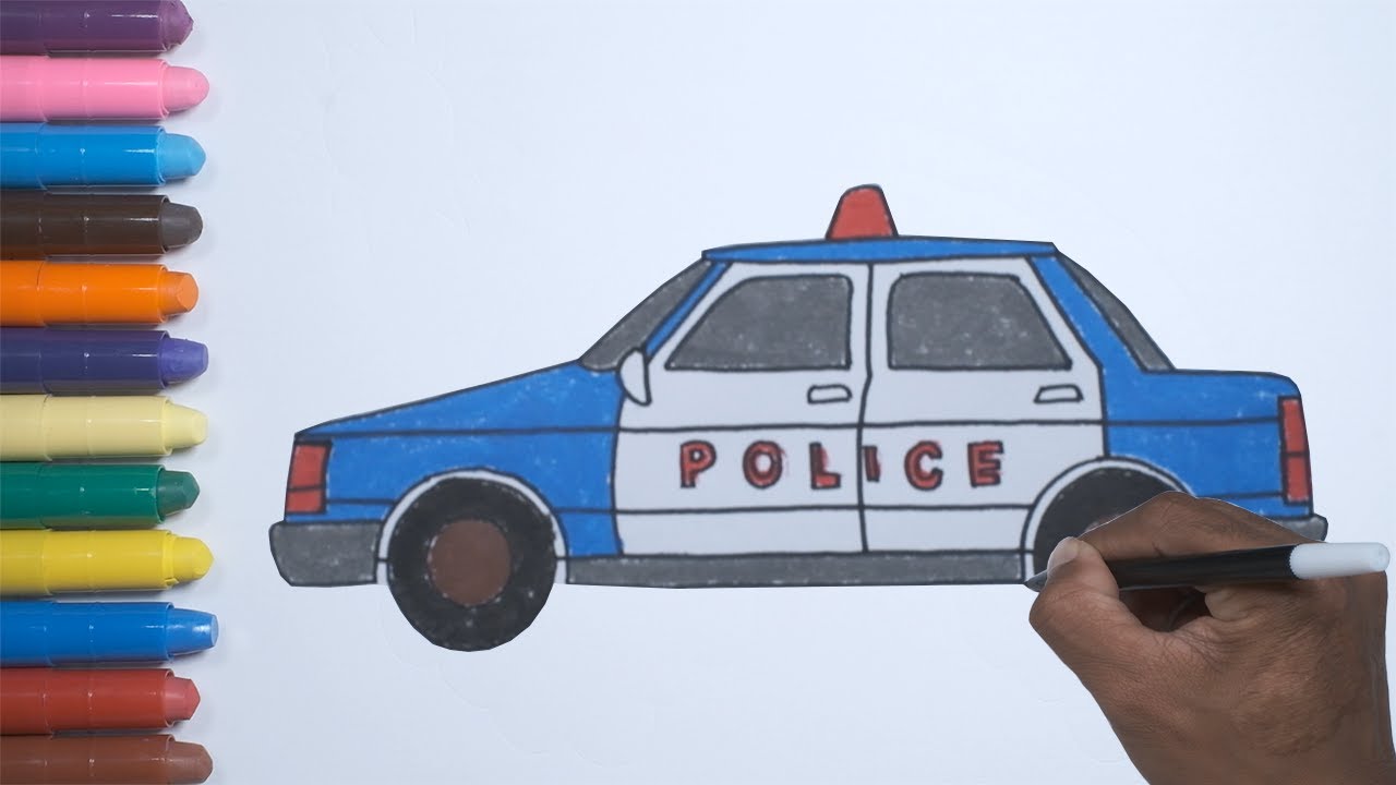 Cara Menggambar dan Mewarnai Mobil Polisi | How to Easy Draw Police Car ...