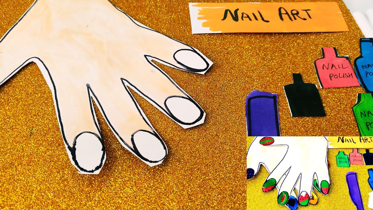 paper diy /paper craft /paper nail art/paper doll🌈🌈🌟🌟 - YouTube