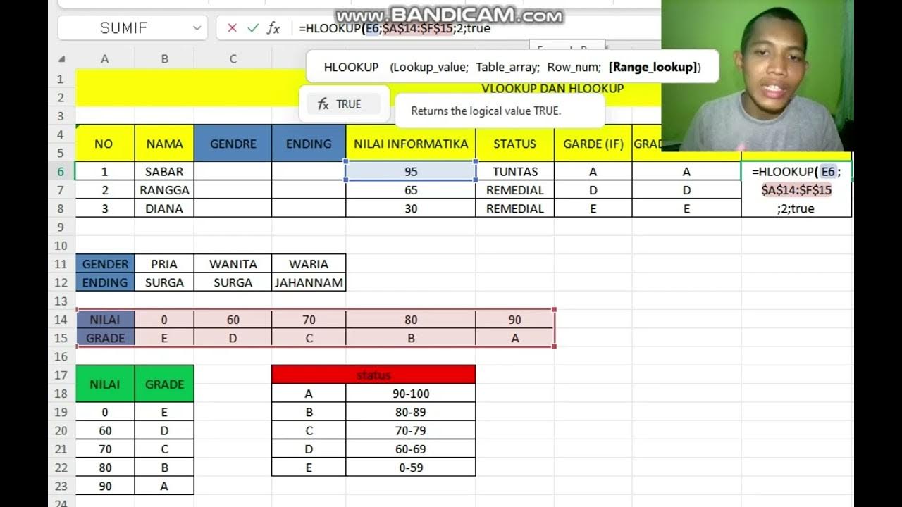 cara Menggunakan HLOOKUP, VLOOKUP, dan Data Validation di Excel - YouTube