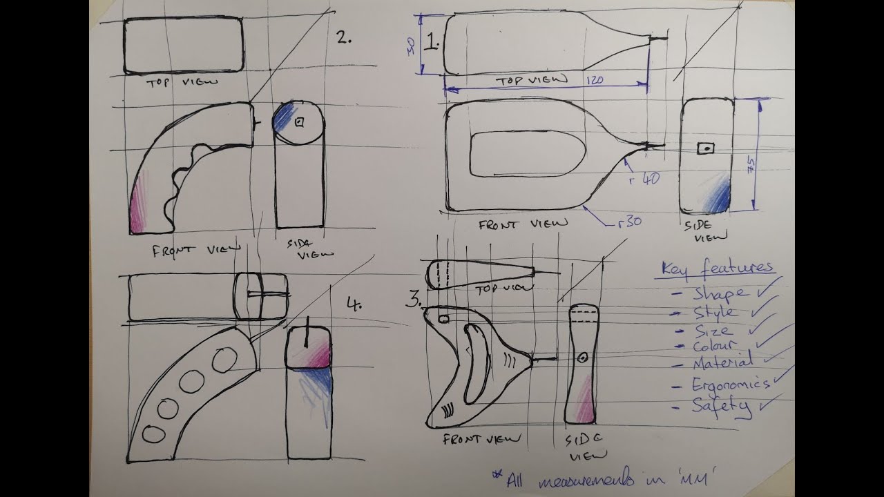 Freehand ORTHOGRAPHIC for BEGINNERS Tutorial Freehand 3rd Angle ...