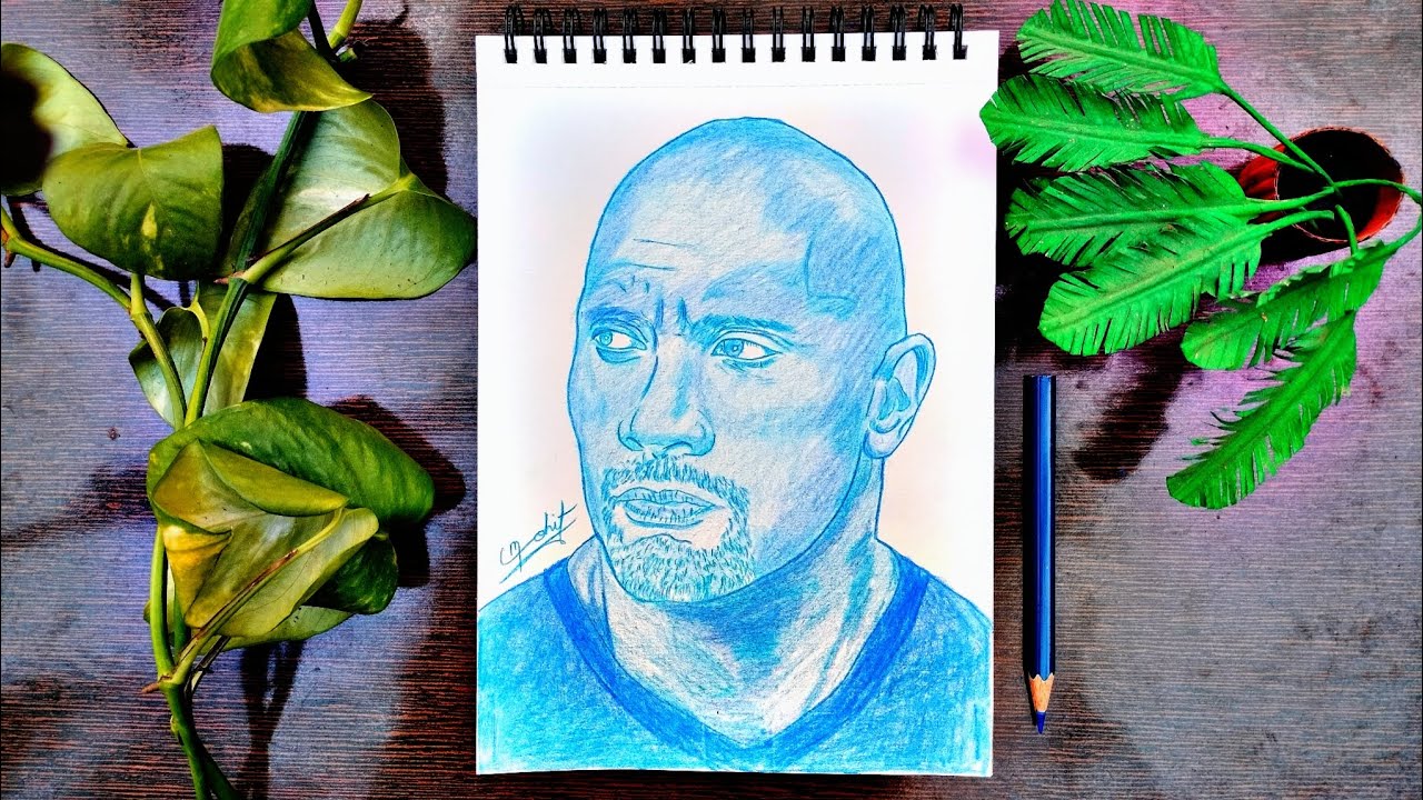 VERY EASY , How to draw the rock dwayne johnson / learn drawing academy ...