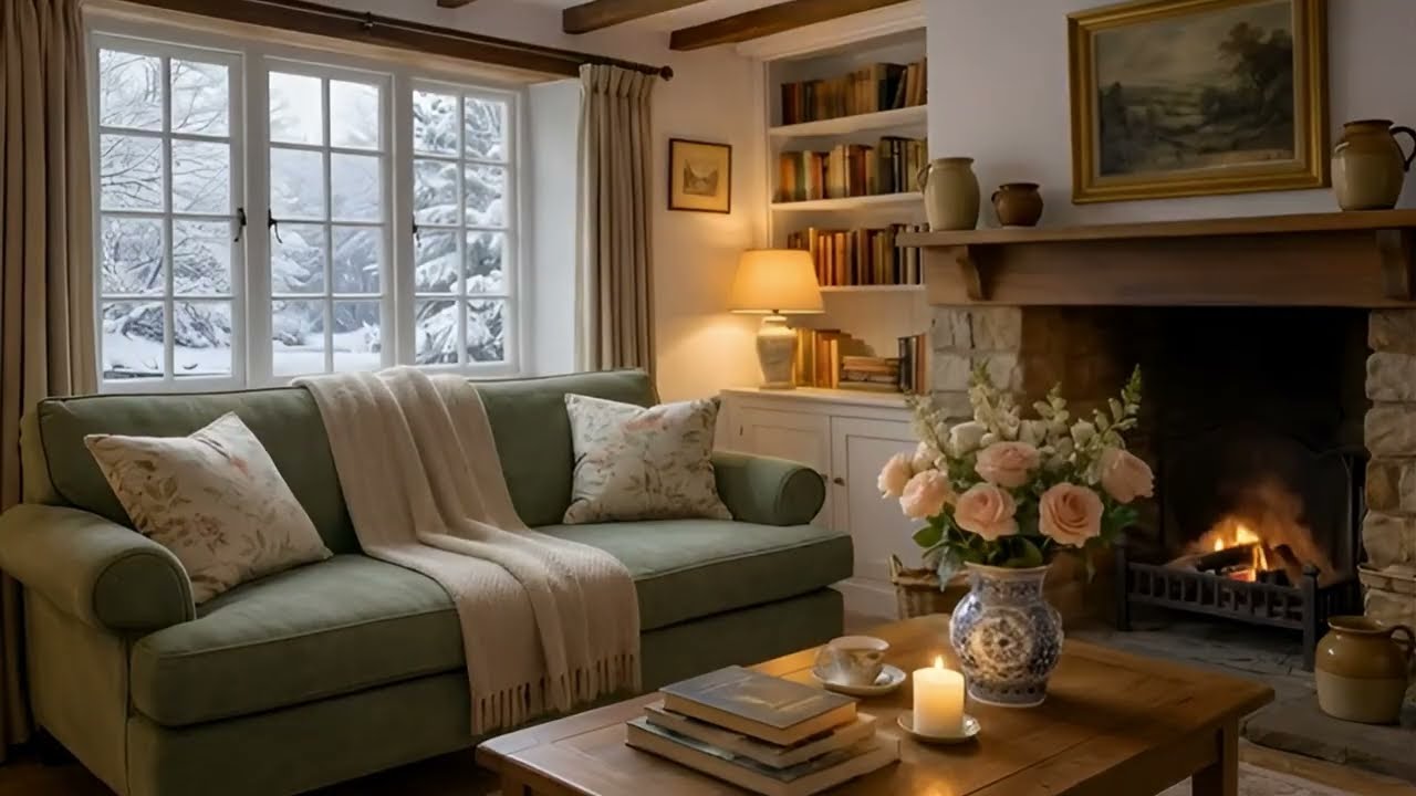 Snowy English Cottage Tour | Cozy Vintage Home Decor - YouTube