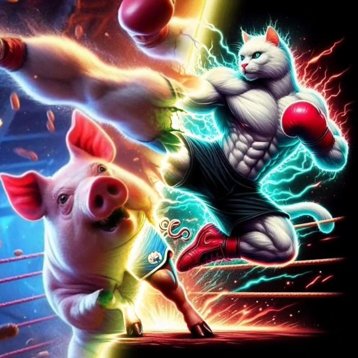 Pig 🐷 Vs Cat💪🥊🦎 Channel/ Boxing-Cat! I 😽get a great live entertainment ...