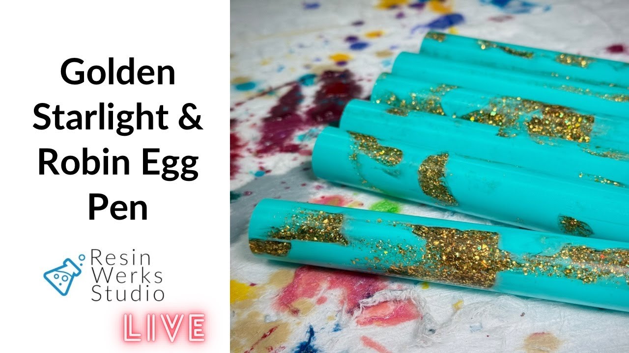 🔴Replay: Turning the Robin Egg & Golden Starlight Pen Blank | Episode ...