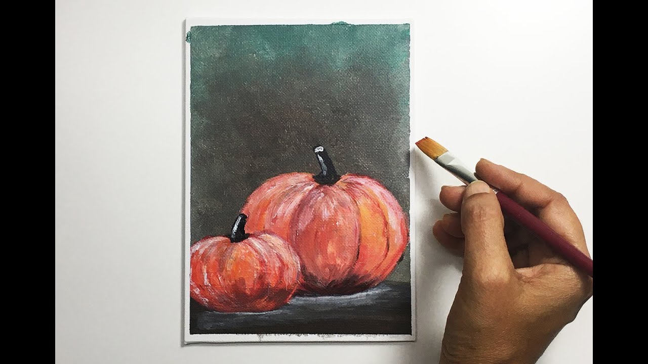 Pumpkin Acrylic Painting | Step by Step Tutorial for Beginners - YouTube