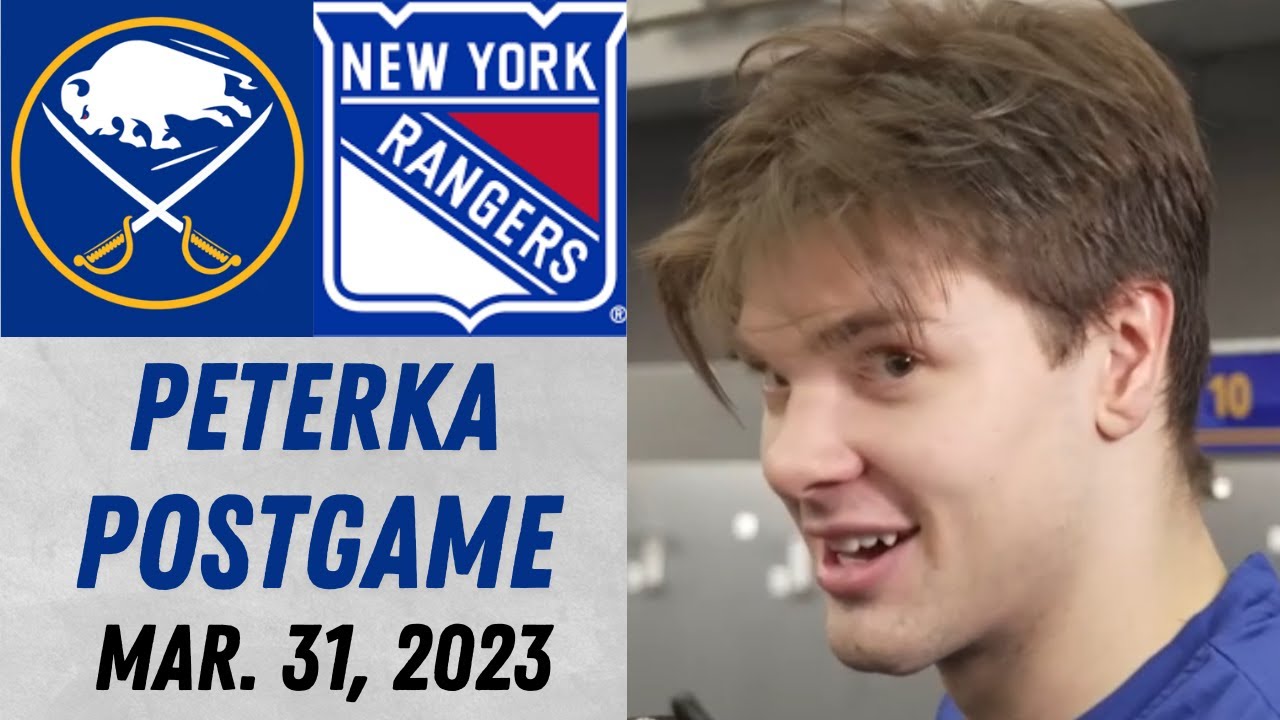 JJ Peterka Postgame Interview vs New York Rangers (3/31/2023) - YouTube