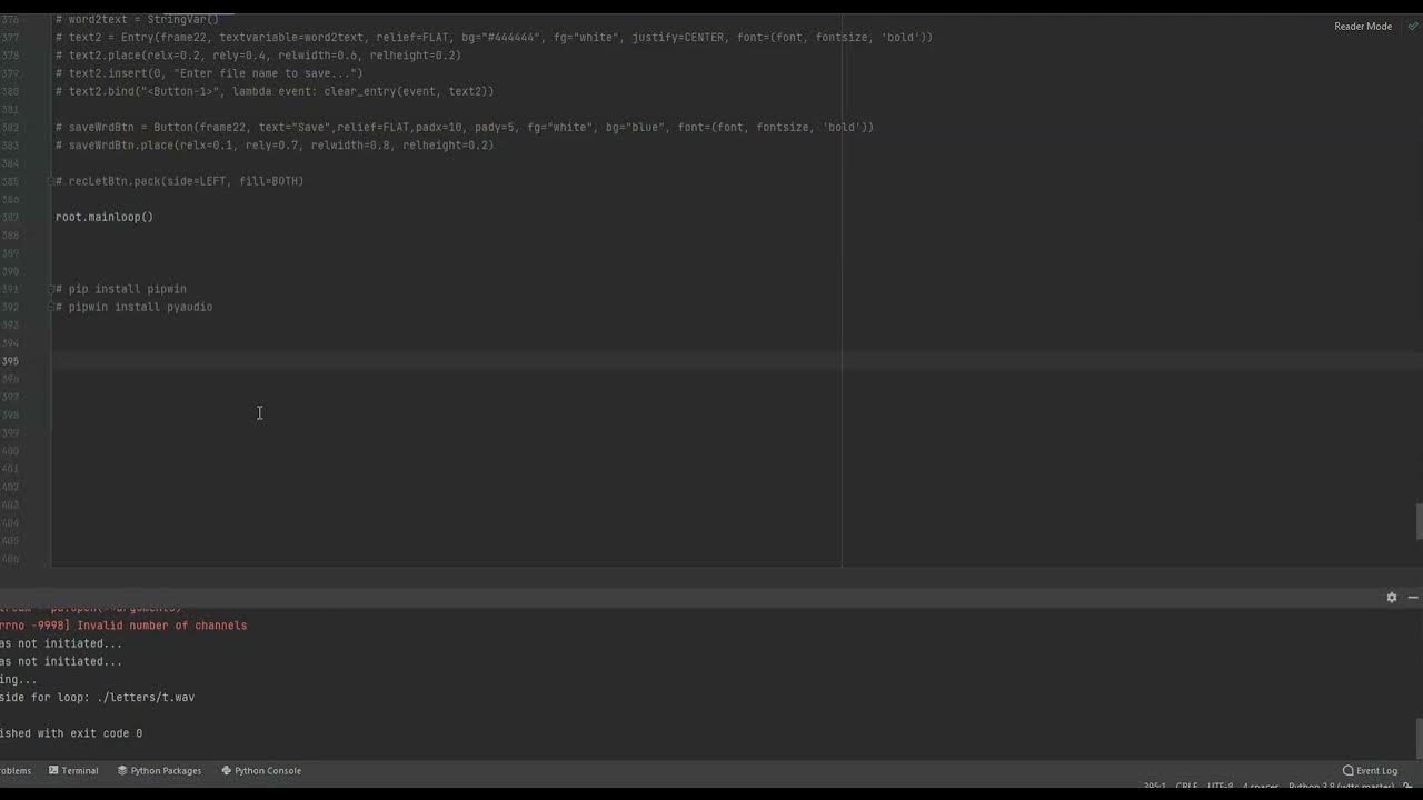 Install pyaudio in python pycharm - YouTube