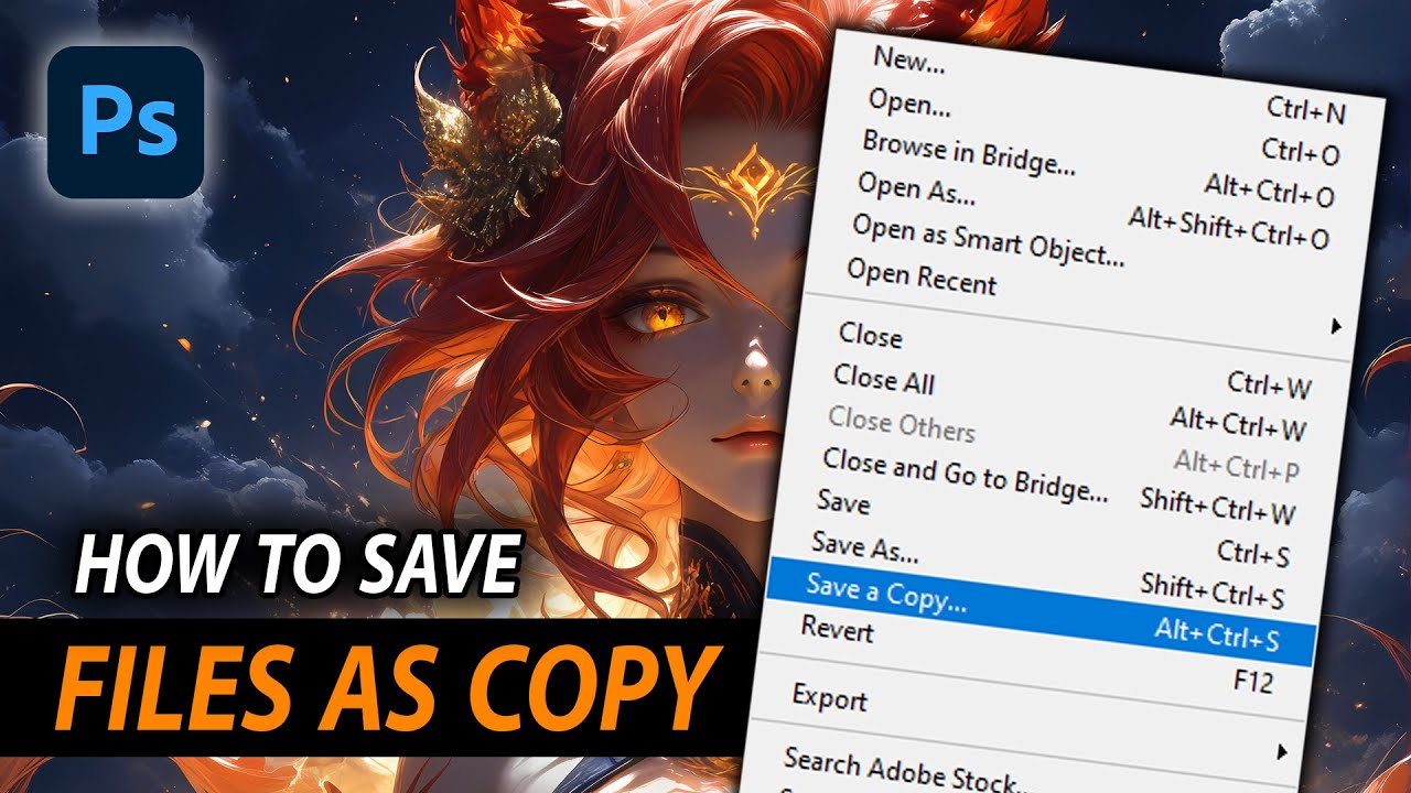 How To Save A File As Copy In Adobe Photoshop. - YouTube