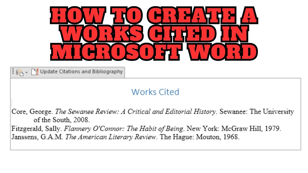 How To Create a Works Cited in Microsoft Word Fast & Easy - YouTube