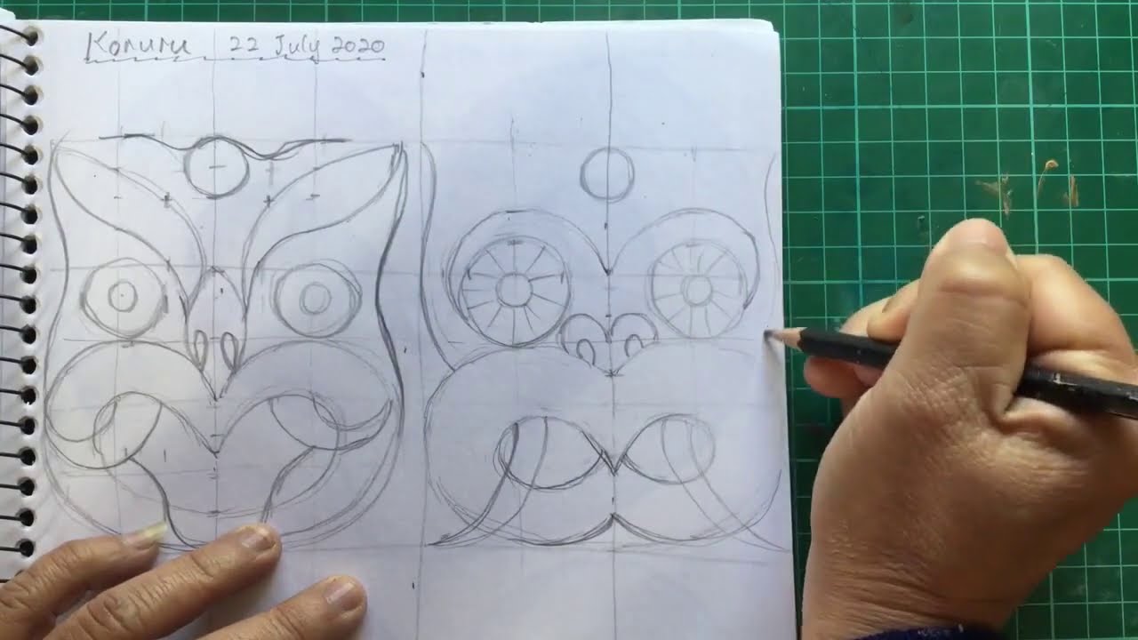 Learning how to draw New Zealand Maori Koruru 1-2 / 新西兰毛利人风格的库鲁（Koruru ...