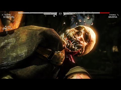 mortal kombat xl gameplay scorpion vs mileena and combo