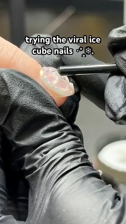 Ice cube nails…yes or no? ️ #icecube #nailart #nails #viralnailart # ...