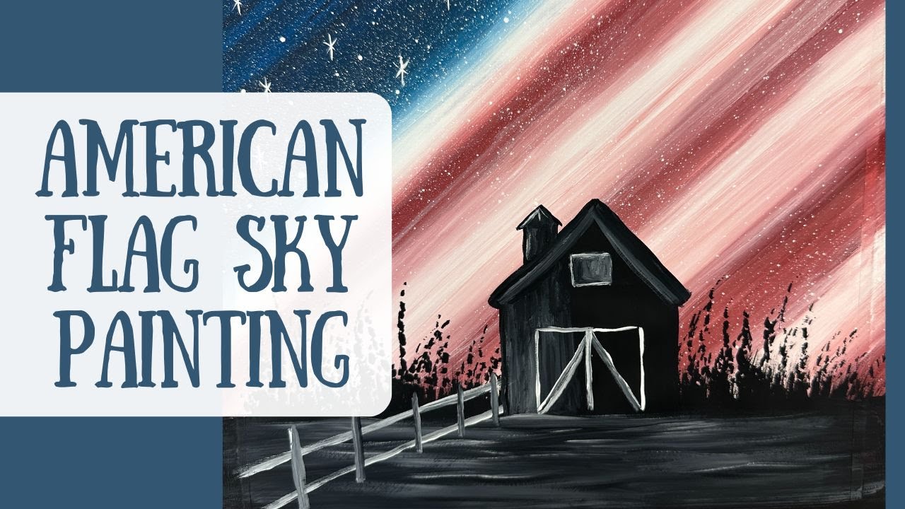How to Paint an American Flag Landscape| Easy Step by Step Acrylic ...