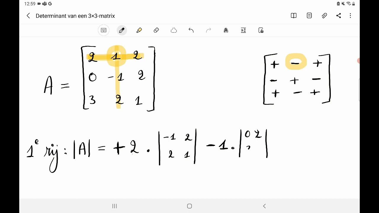 Determinant van een 3x3-matrix - YouTube