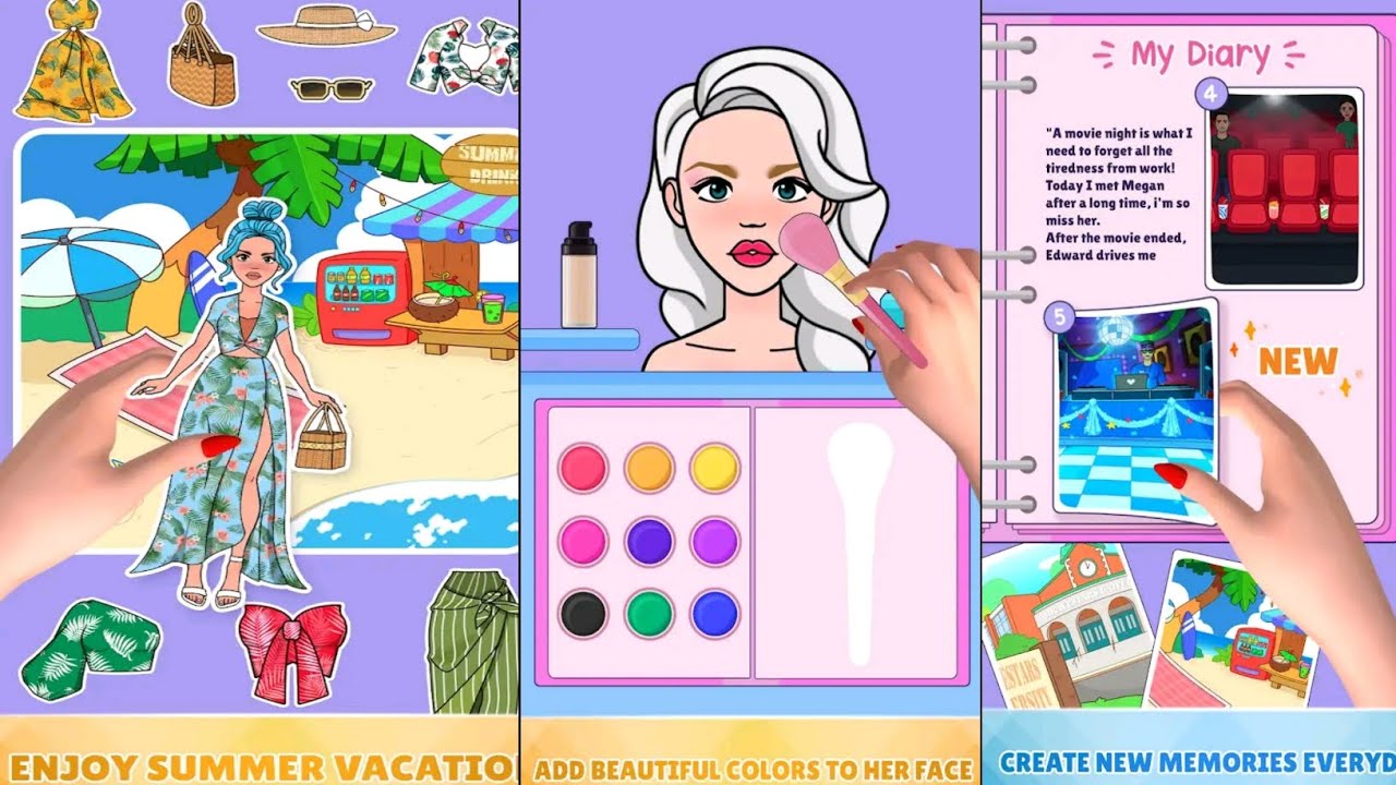 DIY Sweet Paper Doll DressUp And MakeUp - YouTube