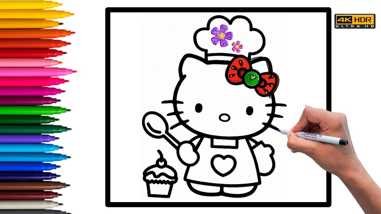 Hello kitty drawing easy step by step | How to draw hello kitty easy ...
