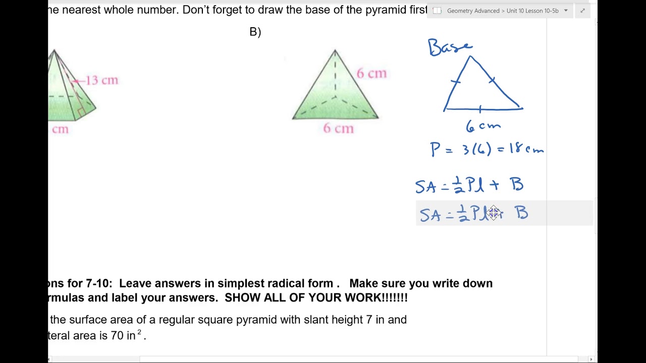 Selected HW Problems for Lesson 10-5a - YouTube