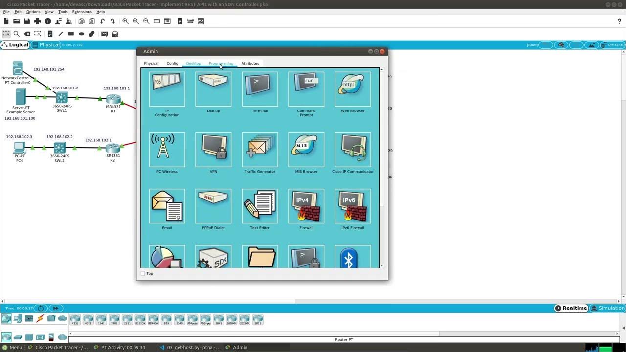 Praktikum 8.8.3 Packet Tracer - Implement REST APIs with an SDN Controller - YouTube