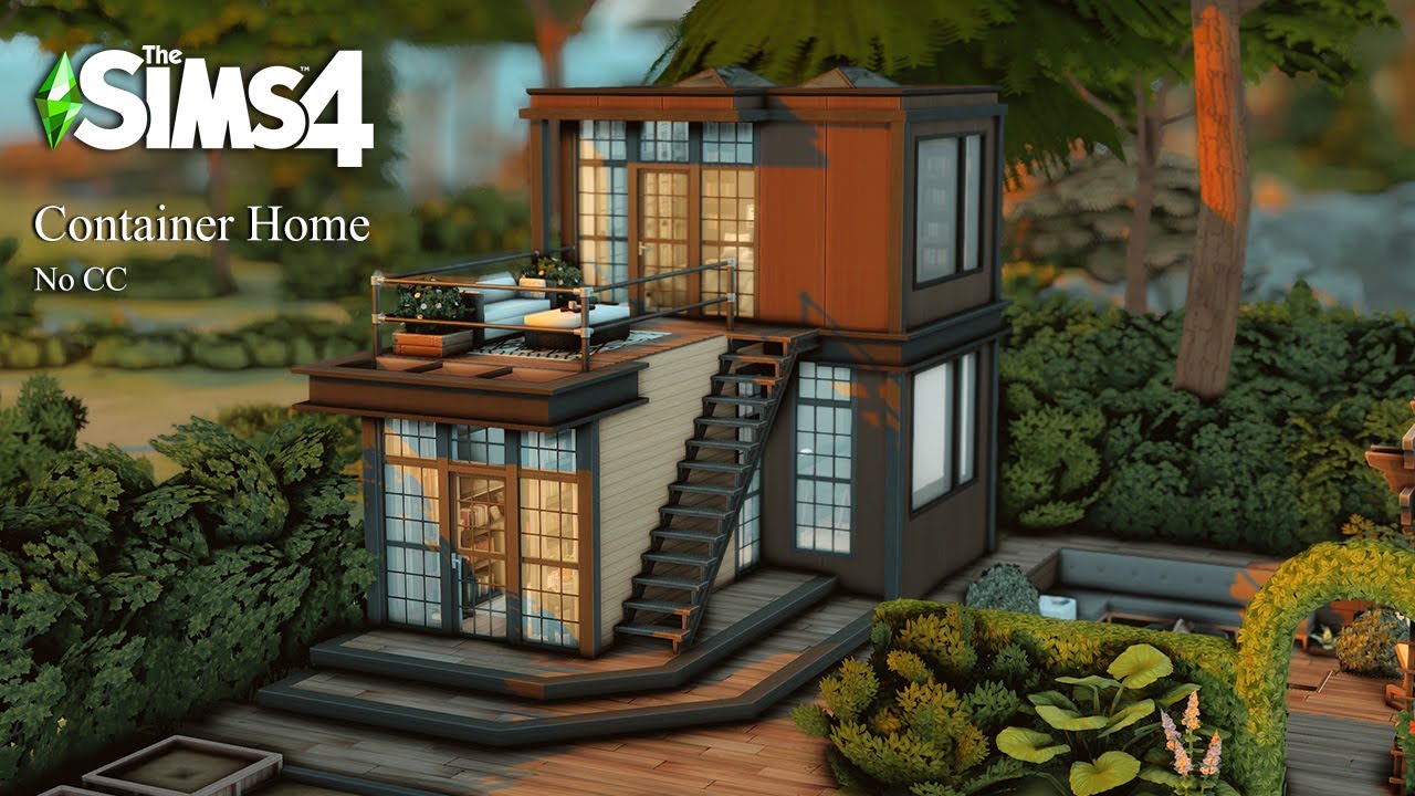 Bookworm’s container home ☕ The Sims 4 Book Nook Kit l Speed Build l No ...