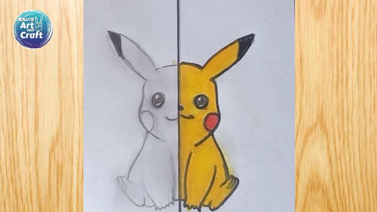 Sketched Pikachu vs Coloured Pikachu | Pikachu drawing | Pikachu - YouTube