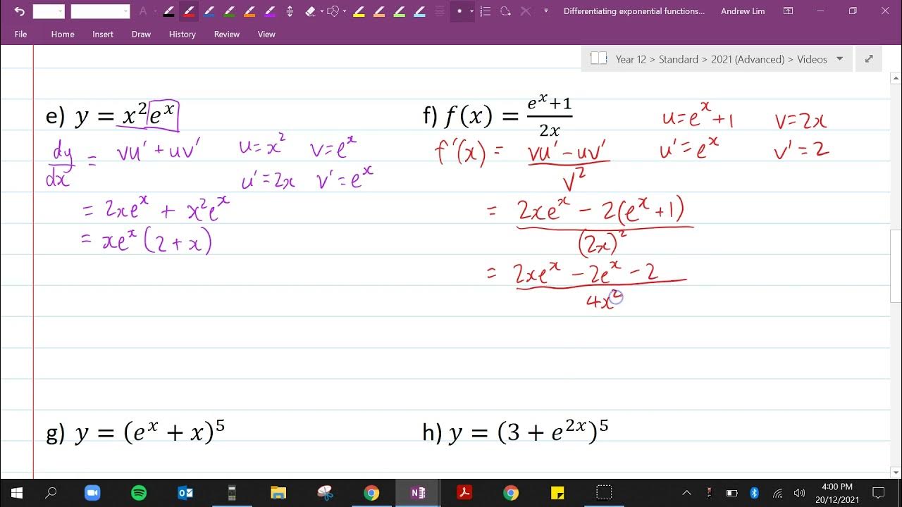 Differentiating exponential functions - YouTube