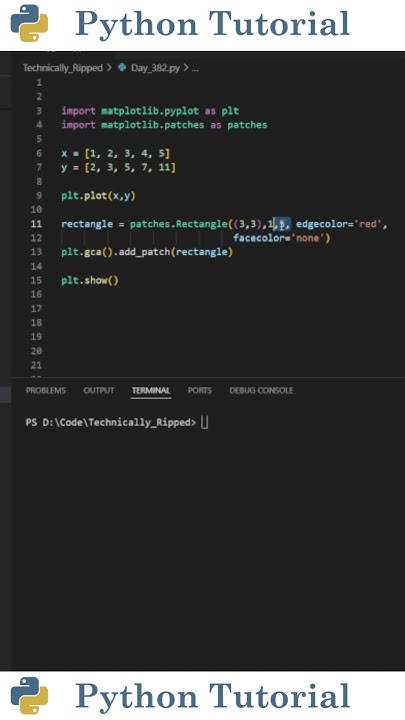 Add Rectangle Patch To Matplotlib Graph Python Tutorial Youtube