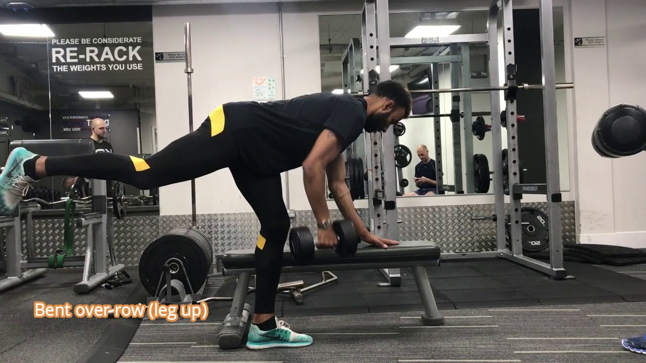 Bent over row (leg up) - YouTube