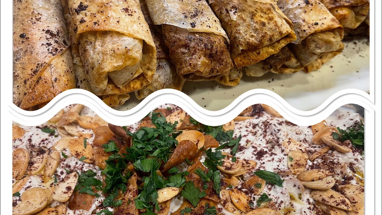 فتة المسخن ورولات المسخن/Msakhan fatah and msakhan chicken wrap - YouTube