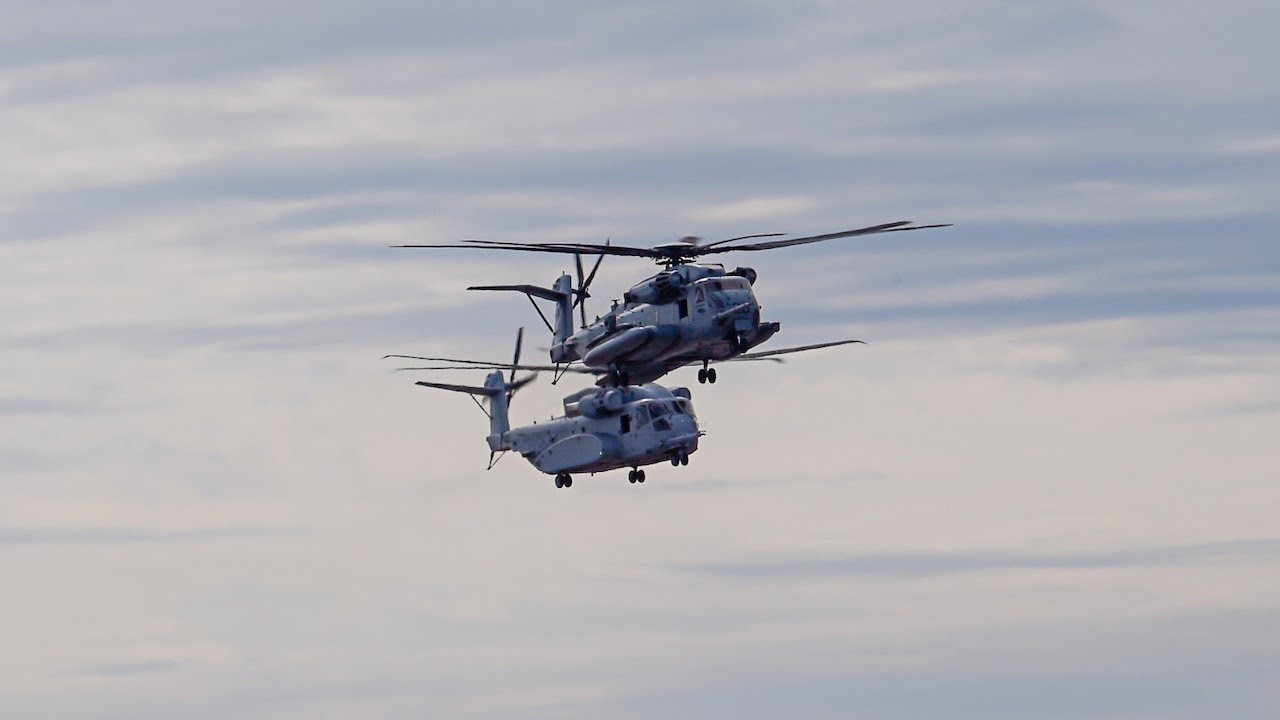 USMC CH-53E's and CH-53K's Prep for Capt. Jack Casey Dedication | Pease ...