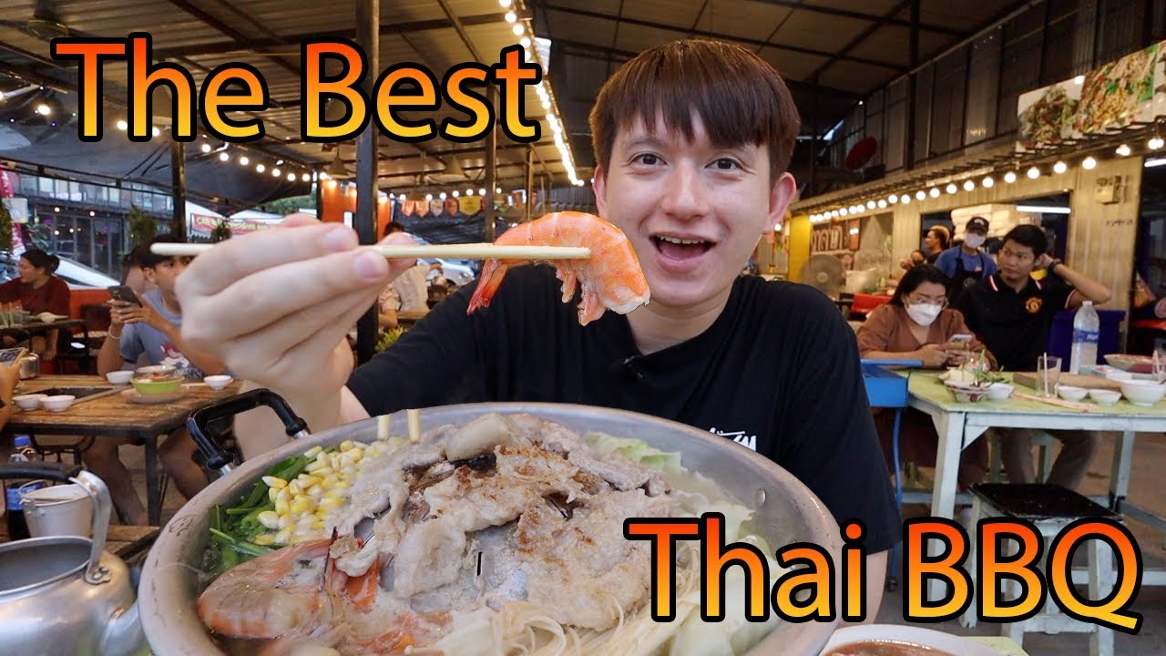 #1 on Twitter Poll, The Best Thai BBQ in Bangkok🇹🇭🔥 Mookata!! - YouTube