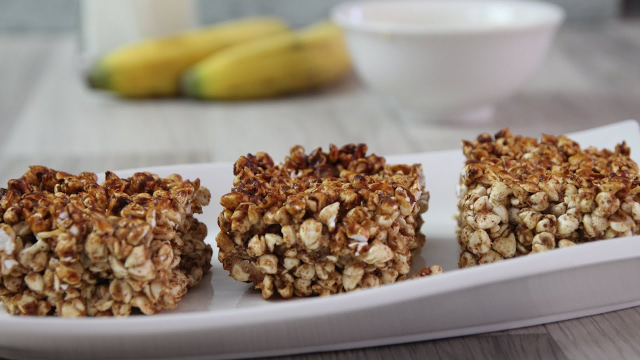 Almond Butter Buckwheat Puff Bars Recipe /Nutty - YouTube
