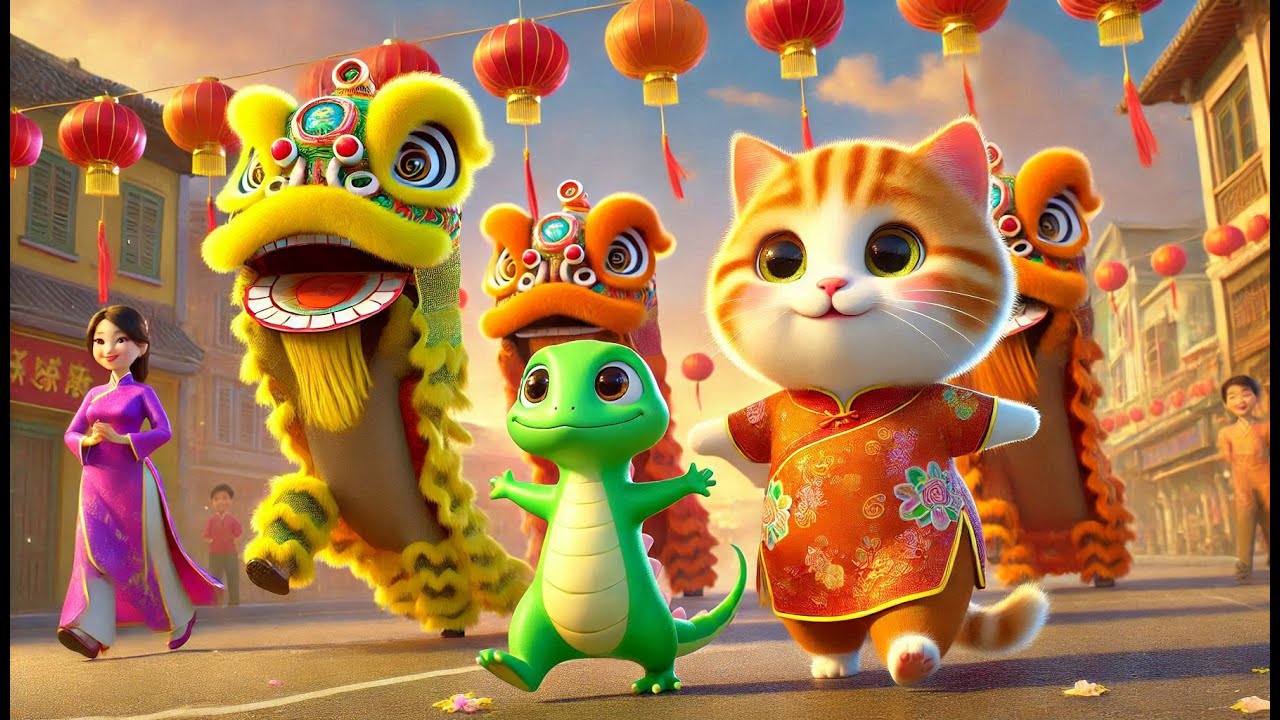 Bedtime story for kids - Ben the Cat and Tun Tun Watch the Lion Dance ...