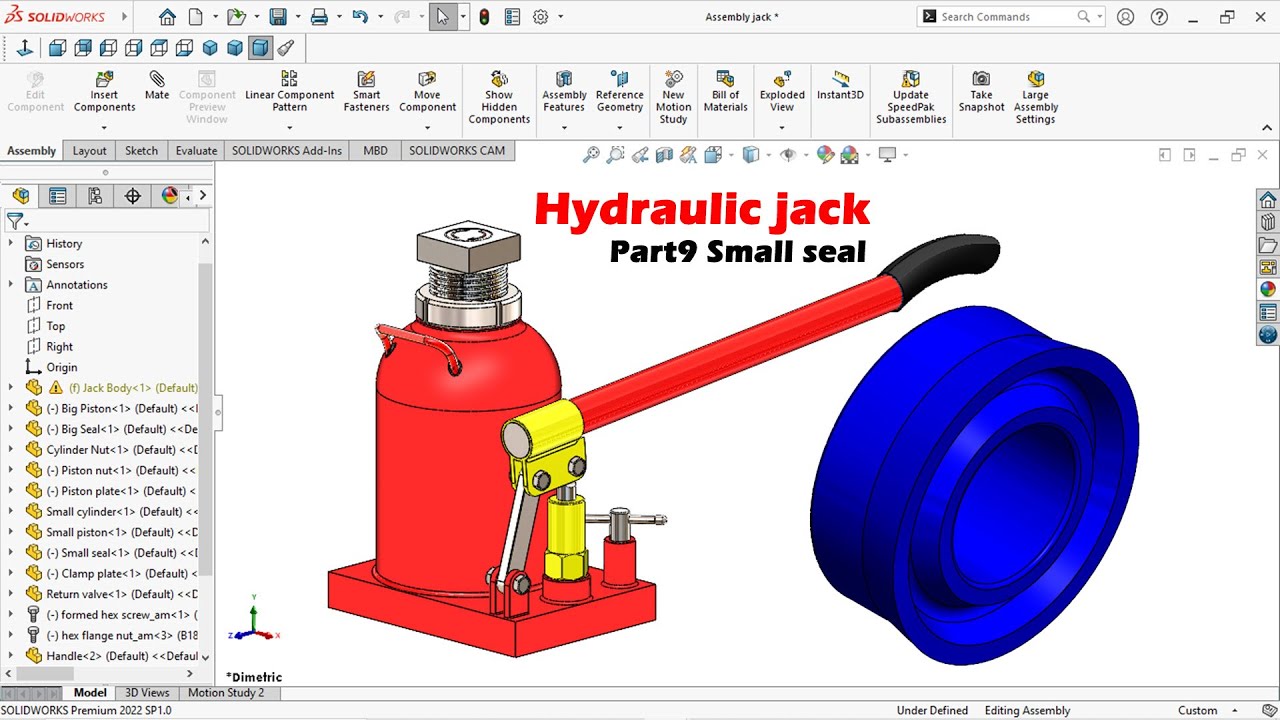 Sketch hydraulic jack in solidworks | Part 9 Small seal | Solidworks Tutorial - YouTube