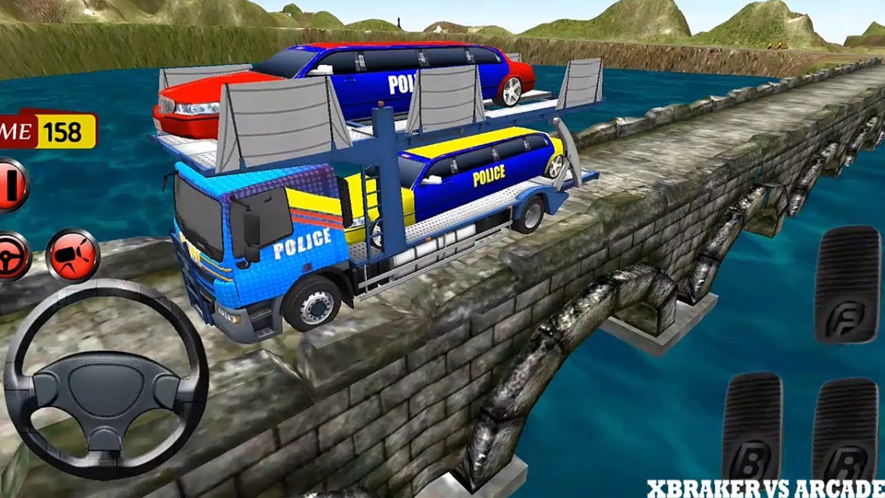 Police Car Transporter Trailer 3D NYPD | Police Limousine Truck ...