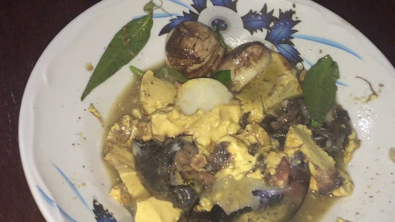 Cambodian foods, duck fetus eggs and fried fish meat balls, Asian food ...