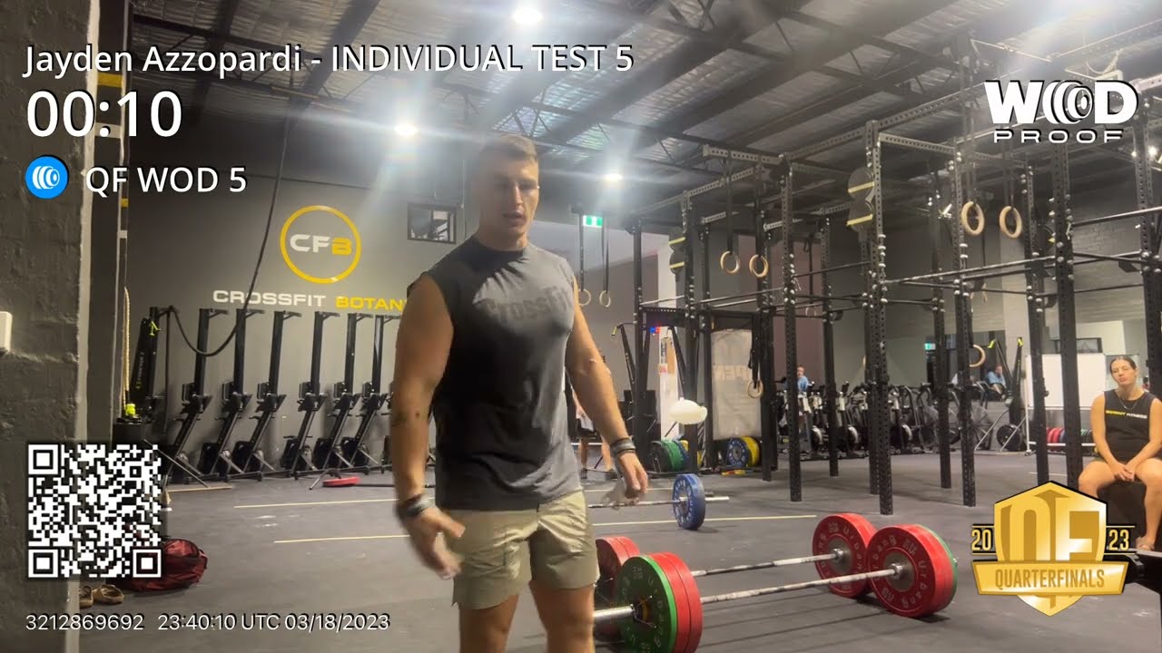 QuarterFinals Individual Test 5 - Jayden Azzopardi (CrossFit Botany ...