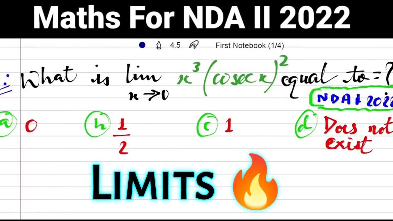 limits For NDA Maths 2 2022 || NDA Maths Previous Year Question Paper Solution 2022 || Short ...