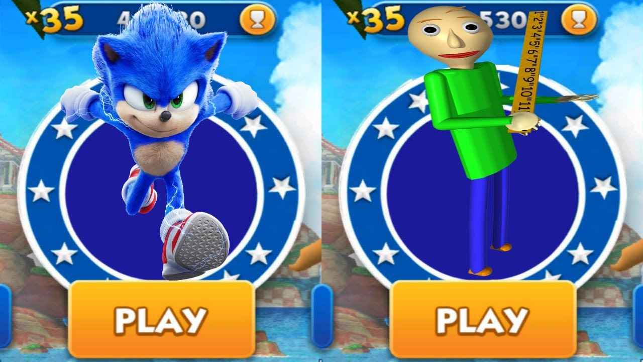 Sonic Dash vs Baldi's Basics Run - Movie Sonic vs All Bosses Eggman ...