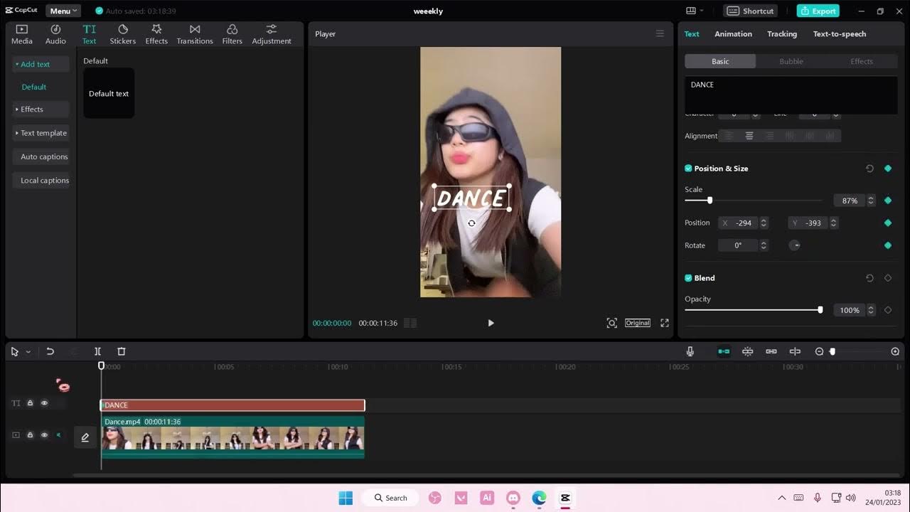 Move Text With Video Tutorial On CapCut PC - YouTube