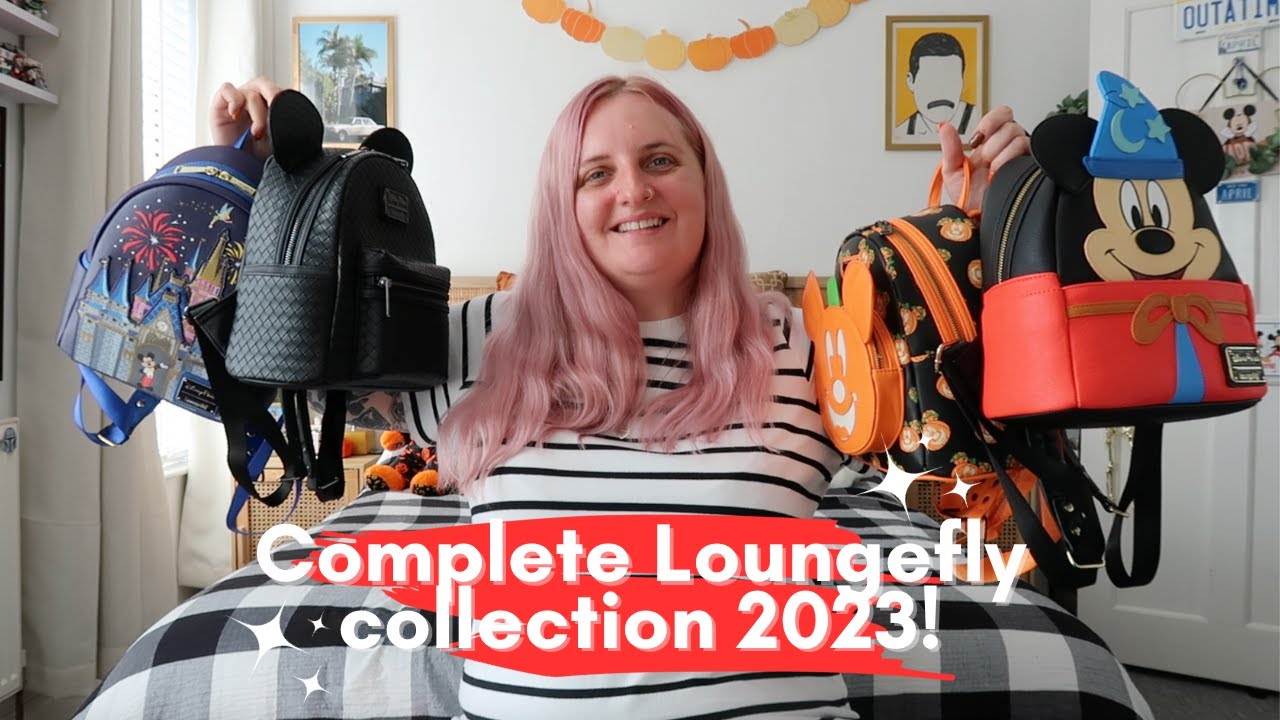My complete Loungefly mini backpack collection! Disney, Universal and ...