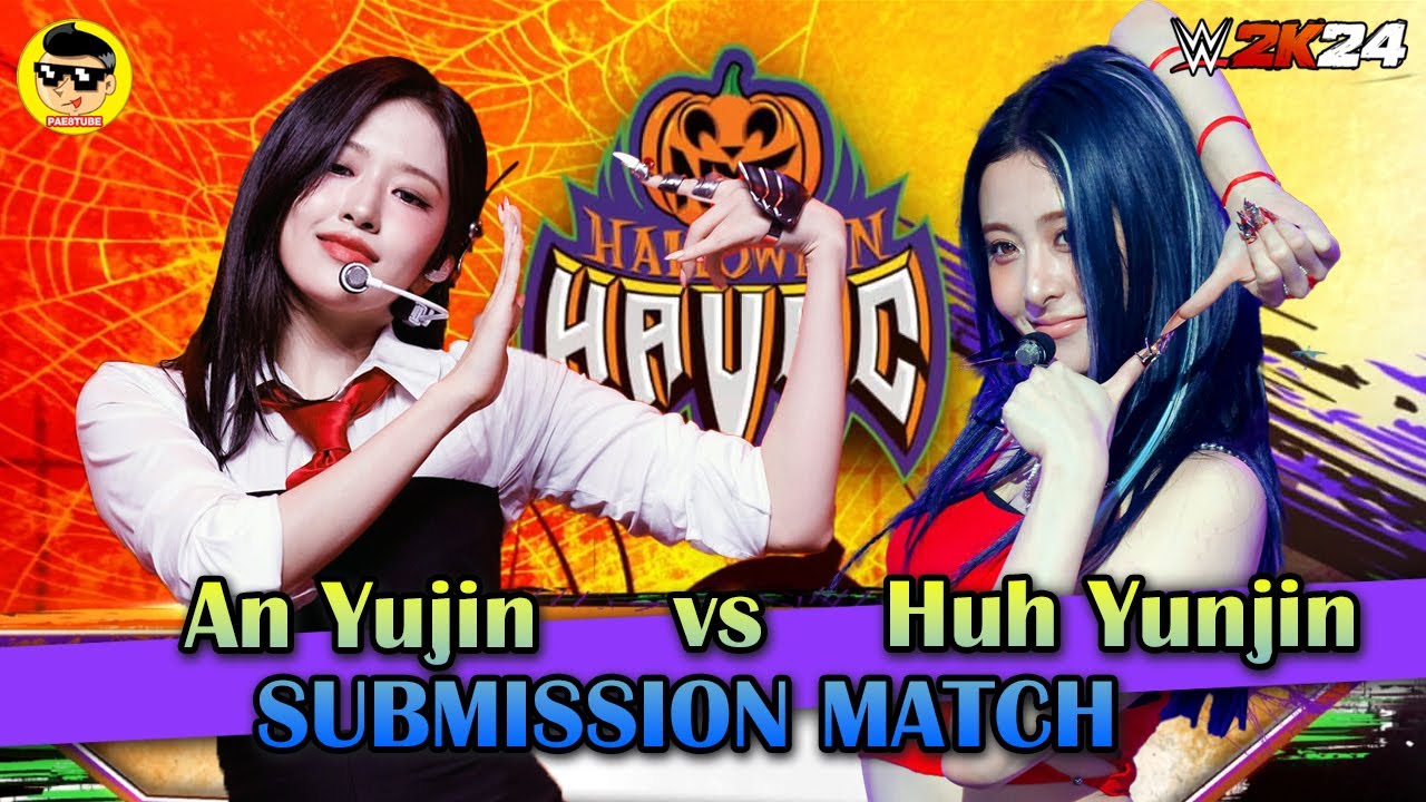 An Yujin vs Huh Yunjin (Requested) | Submission Match | 안유진 vs 허윤진 | WWE KPOP #pae8tube - YouTube