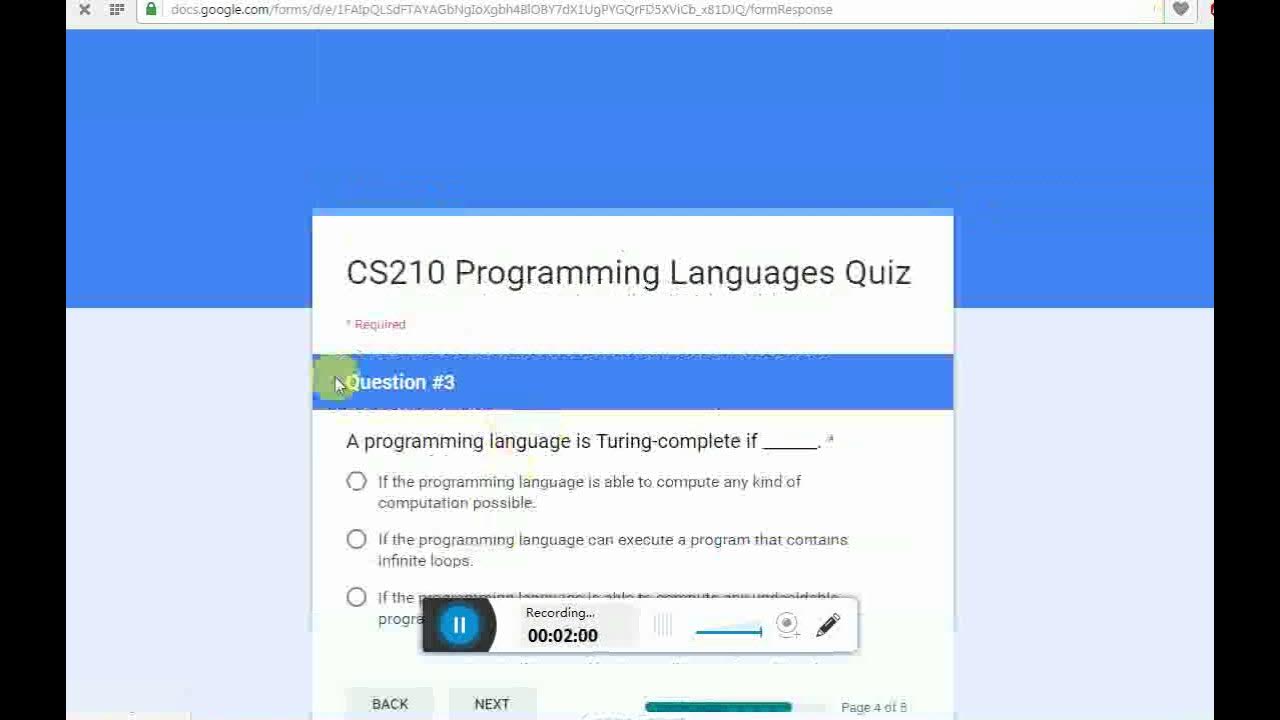 CS210 Programming languages Online Quiz - YouTube