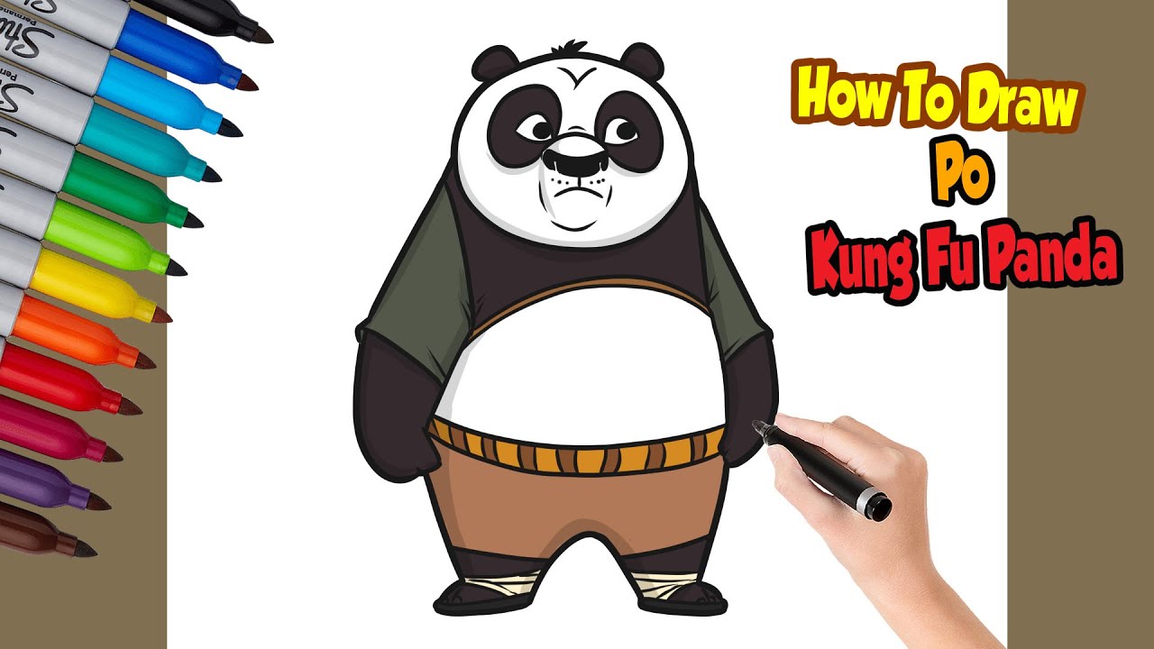 How to Draw Po Kung fu Panda 4 : Drawing Kungfu Panda Tutorial - YouTube