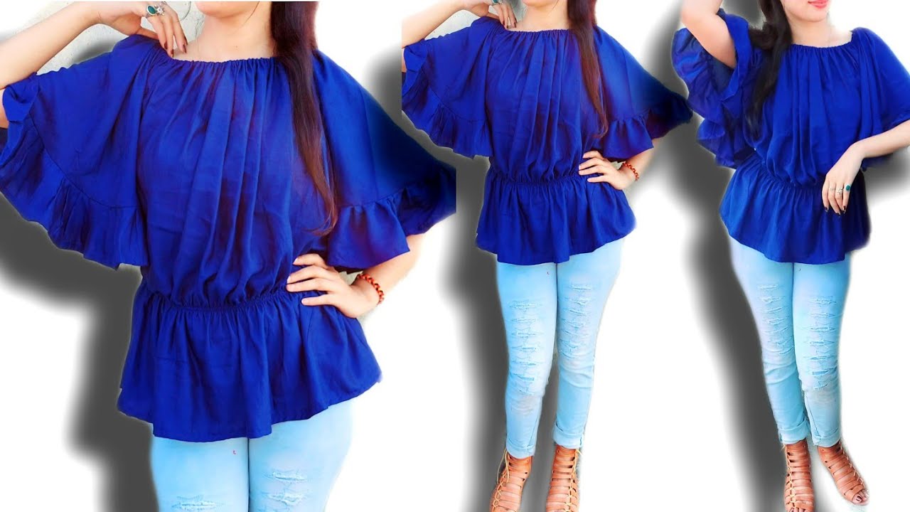 Stylish Frill Top Design Cutting and Stitching || DIY || Hindi ...