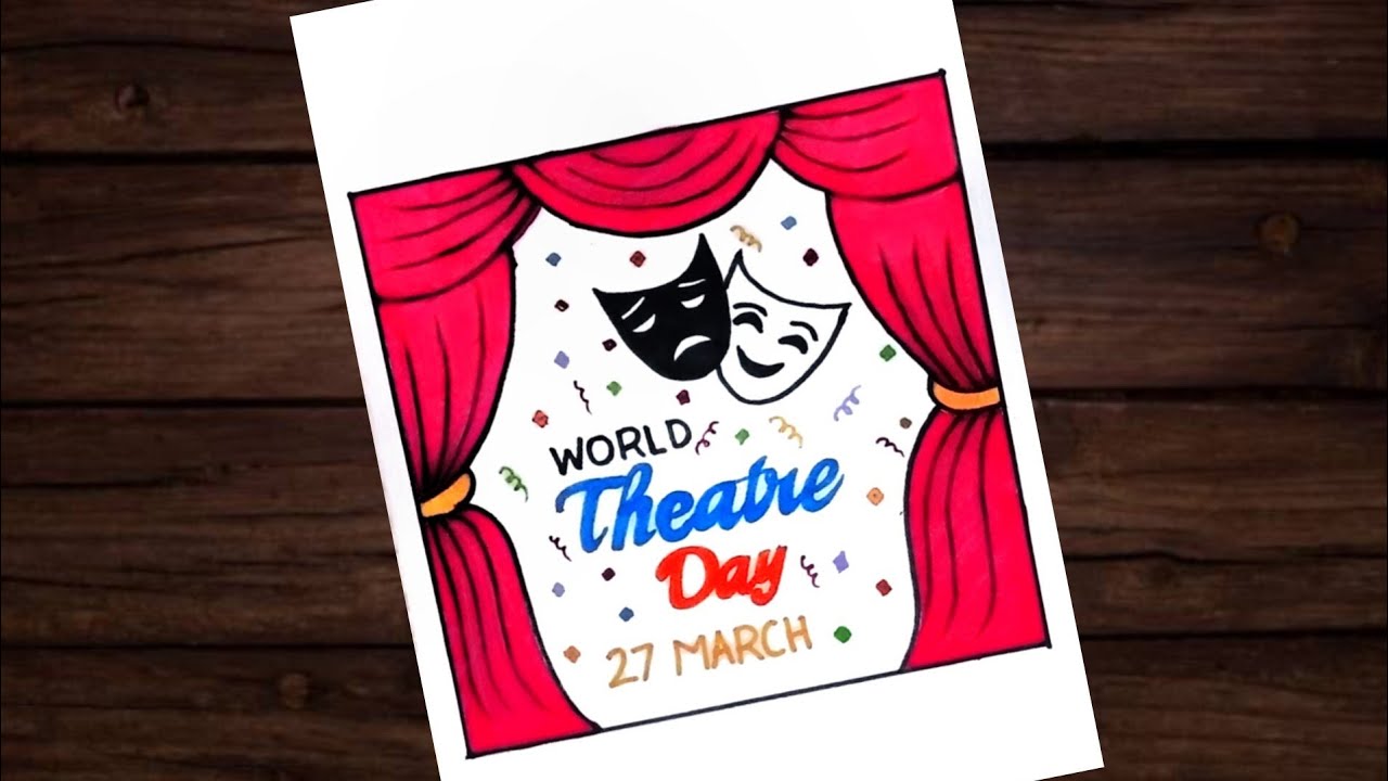 World theatre day | how to draw World theatre day drawing | easy | for ...