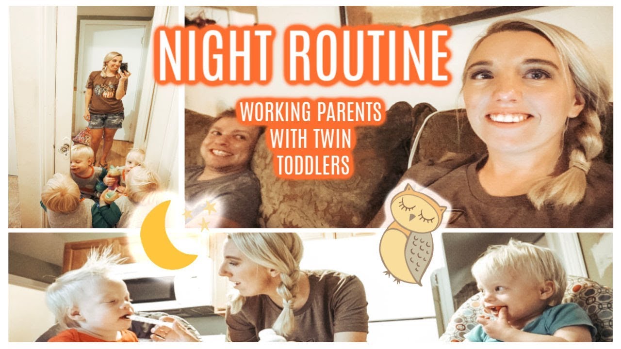 WORKING PARENTS WITH TWIN TODDLERS NIGHT ROUTINE - YouTube