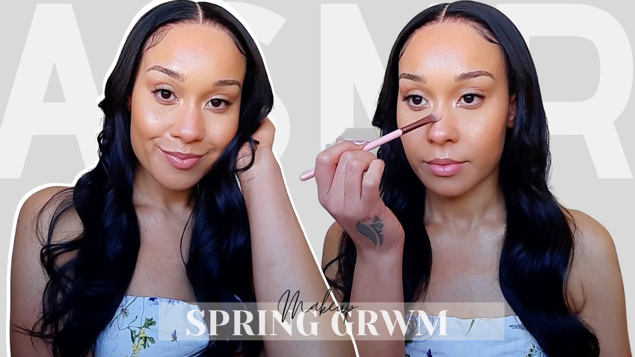 ASMR GRWM 🌼| SPRING Makeup Routine, Soft Whispers - YouTube