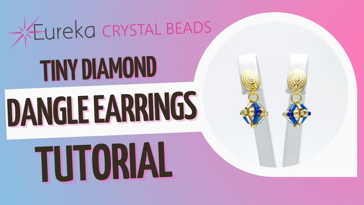 Make Easy Beaded Earrings w/ Bugle Beads | Tiny Diamond Dangle Design | Beadway Boxes Tutorial ...